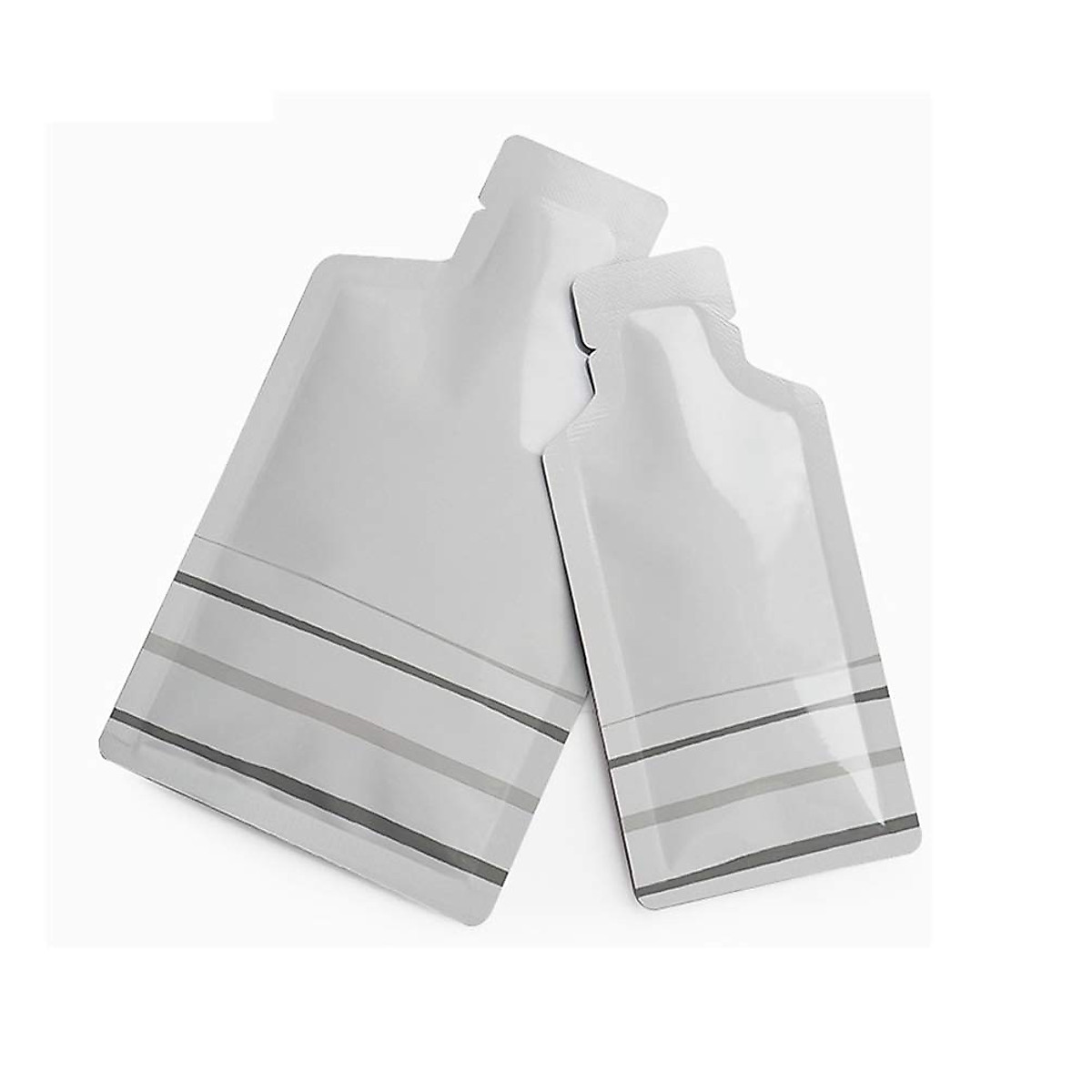 Bottle Shape Open Top Aluminum Foil Pouch Package Bag with Tear Notch Portable Cute Bottle Shape Food Preservation Smell Proof Packaging Pouches (White, 2.9×5.1in (7.5×13cm))