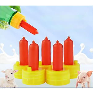 12 Pack Goat Nipple,Goat Supplies,Goat Bottles,Farm Supplies for Feeding Baby Goats Puppy