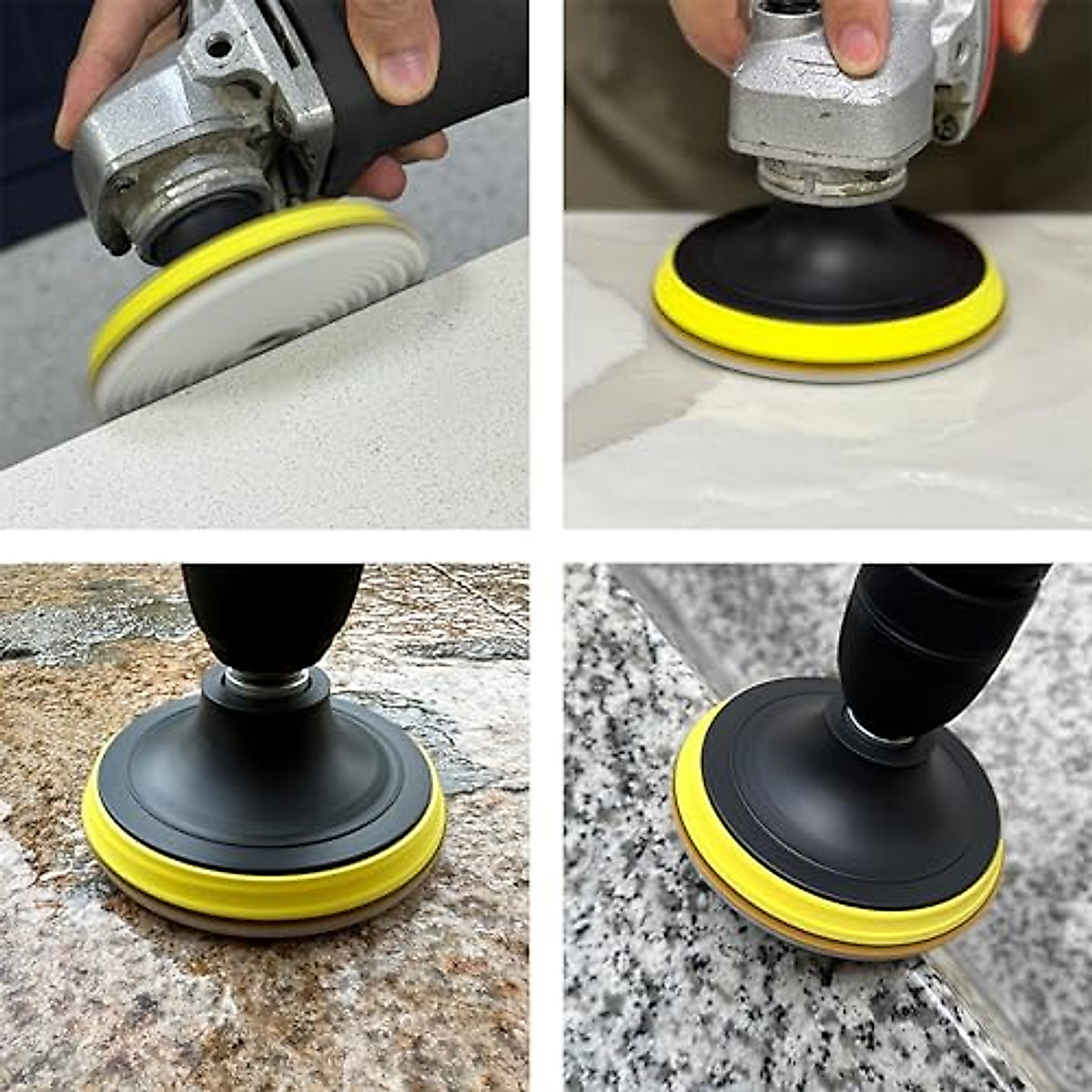 Waies 11 Packs 5 Inch Diamond Polishing Pads with 5/8"-11 Backer Pad 9 PCS Wet/Dry Polish Pad Kit for Drill Grinder Polisher 50-10000 Grit Pads for Marble Tile Quartz Granite Concrete Countertop