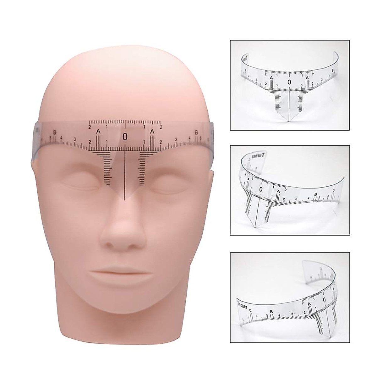 6 Pieces Tattoo Ruler Eyebrow Ruler Nose Positioning Eyebrow Grooming Ruler Reusable Eyebrow Stencil Makeup Microblading Measure