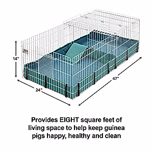 Guinea Habitat Plus Guinea Pig Cage by MidWest w/ Top Panel, 47L x 24W x 14H Inches