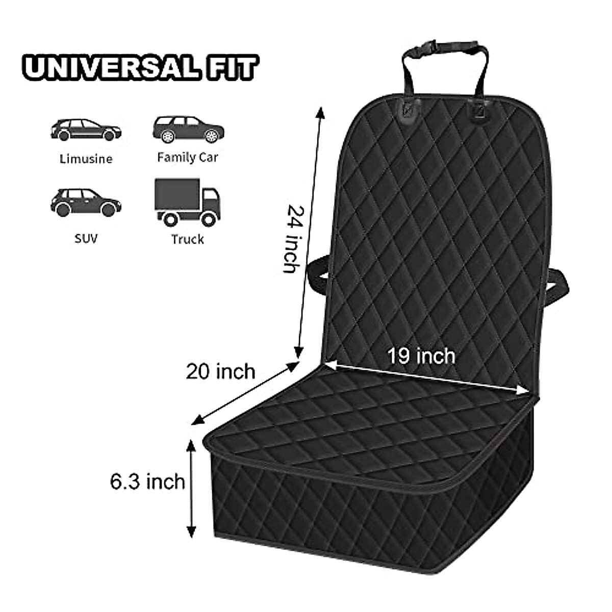 2 Packs Car Front Seat Cover for Dogs, Waterproof Pet Car Seat Protector, Nonslip Scratch-Proof Dog Seat Cover for Cars, Trucks & SUVs