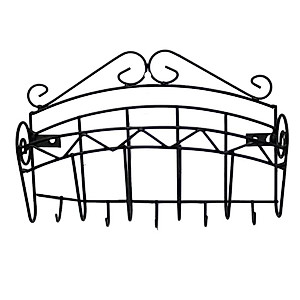 Dependable Industries Mail & Key Holder Hooks Organizer Wall Mounted Decorative Black Matte Entryway Organize Letters, Magazines, Keys, Dog Leashes Multi-Purpose