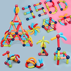 COUOMOXA Magnetic Building Blocks for Kids: STEM Educational Learning Toys - Montessori Fun Indoor Preschool Activity for Toddlers and 3+ Year Olds