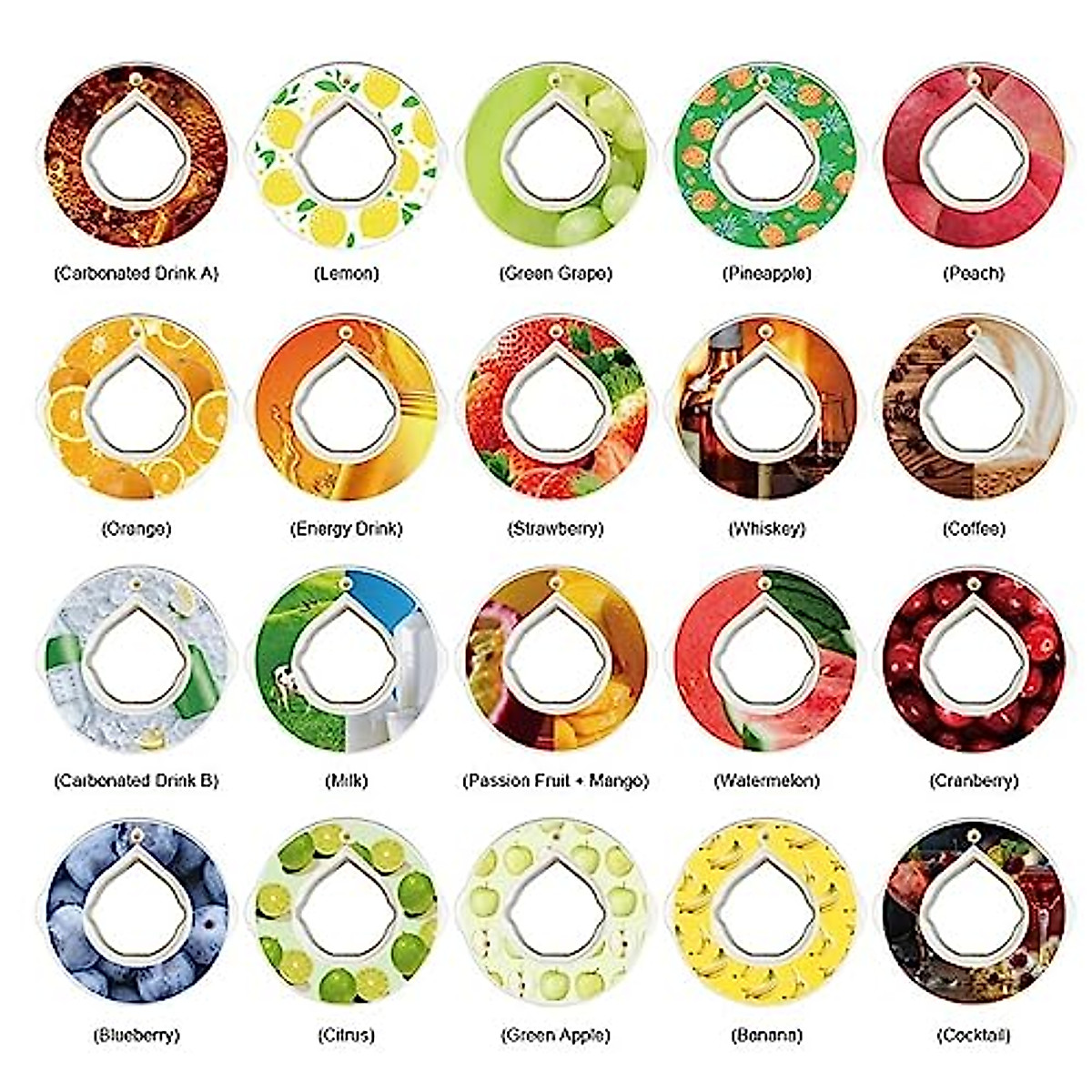 hixswnu 4pcs Compatible with Air Up Water Bottle Pods, Fruit Fragrance Rings,Water Cup Scented Pods for Outdoor Sports,006