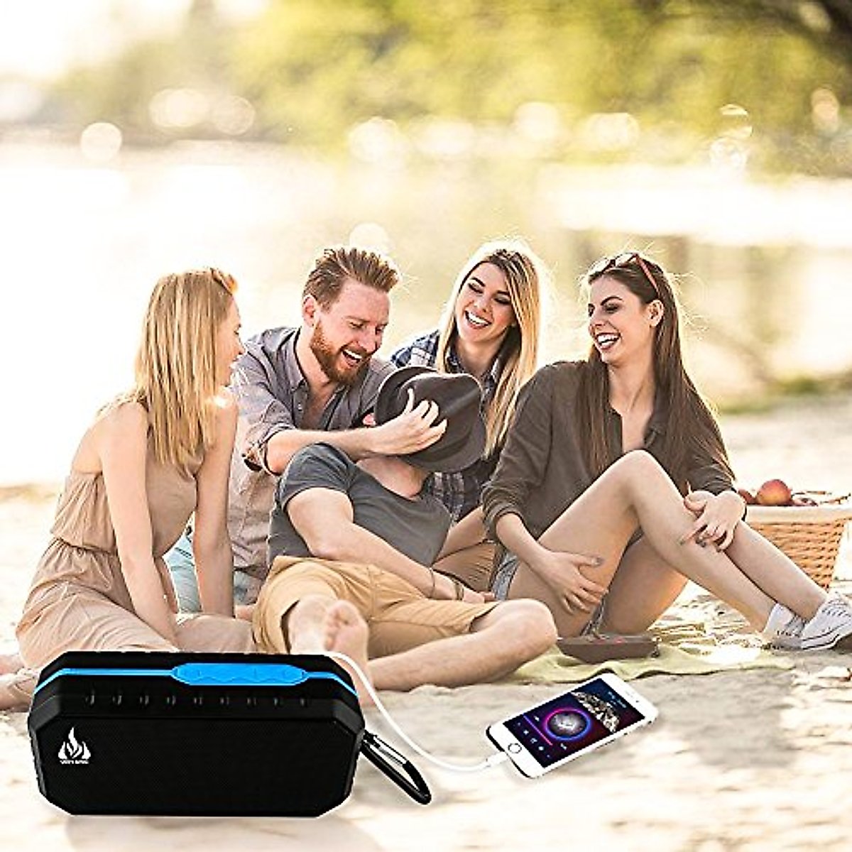 WEYANG Portable Bluetooth Speaker,IP65 Waterproof Wireless Speaker,Wireless Outdoor Bluetooth Speakers,Bluetooth 5.0,Built in micSupport Micro SD/TF Card