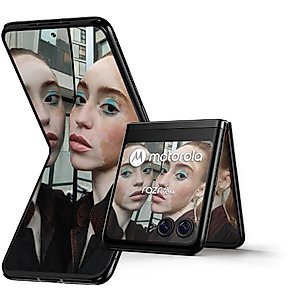 Motorola razr 40 Ultra 5G 256GB Storage + 8GB RAM - 6.9"/3.6" FHD Display - Dual SIM (Nano SIM + eSIM) Unlocked Android 13 Flip Phone - International Version (Infinite Black)
