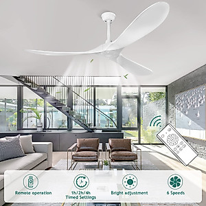 ghicc White Ceiling Fan with Remome Ceiling Fans for Patios Modern Ceiling Fan No Light