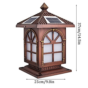 XMFXIAO Solar Home Outdoor Post Lights Villa Garden Patio Lights Park Decoration Lawn Lamp Chinese Style Waterproof Lighting Device Community Landscape Street Lamp