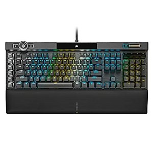 Corsair K100 RGB Mechanical Wired Gaming Keyboard - Cherry MX Speed Switches - PBT Double-Shot Keycaps - Elgato Stream Deck and iCUE Compatible - QWERTY NA Layout - Black,Silver