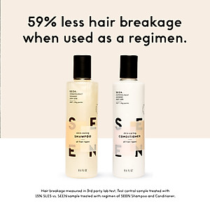 SEEN Shampoo, Conditioner & Blow-Out Creme- Scented - Non-Comedogenic & Sulfate-Free Blow Out Hair Cream- Reduces Frizz- Heat Protectant