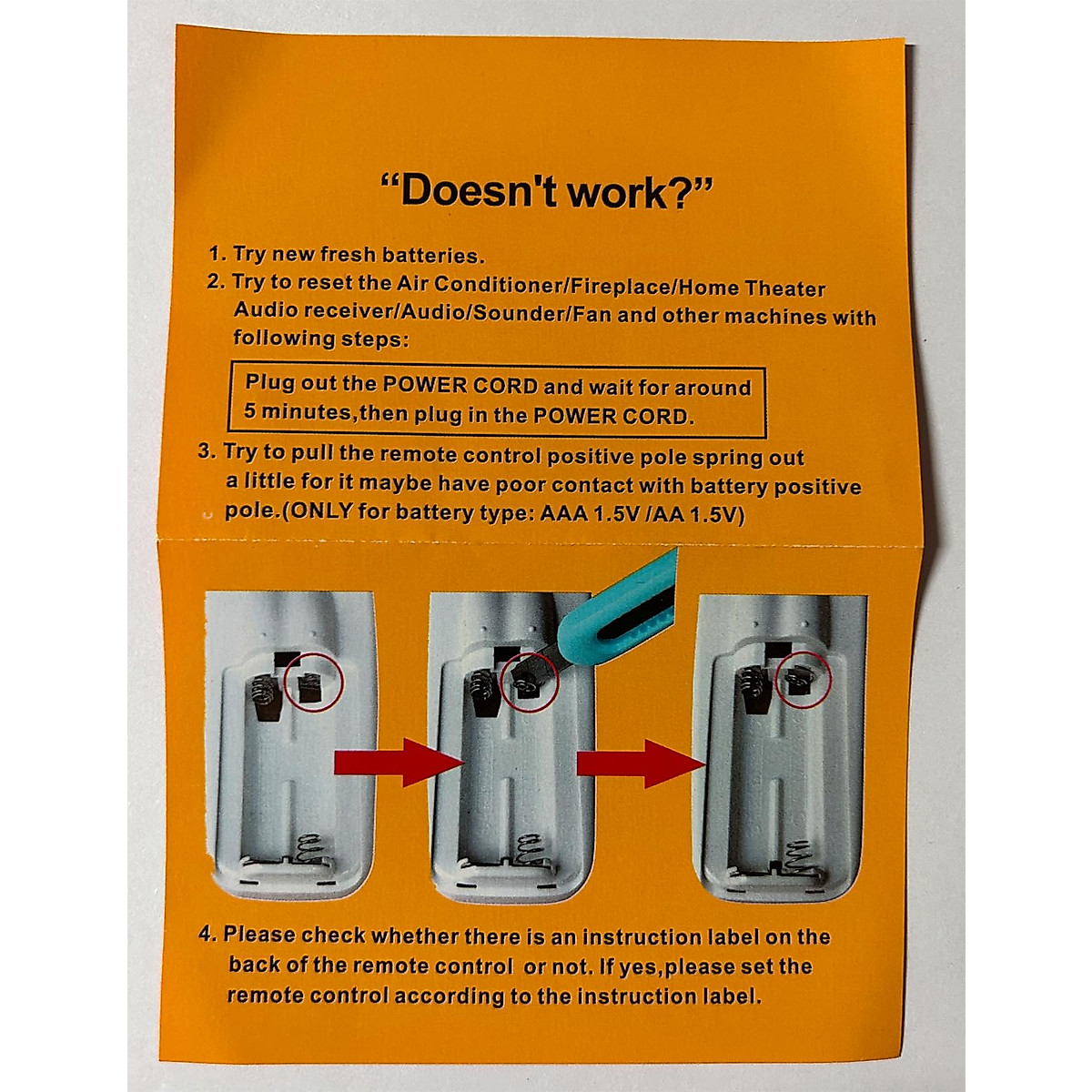 Replacement for Pleasant Hearth Fireplace Remote Control Model JY-3A Listed in Description