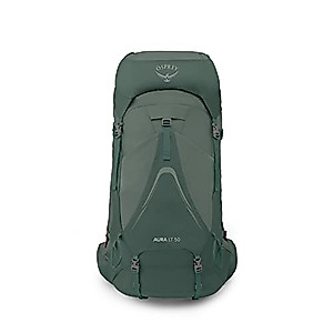 Osprey Aura AG LT 50L Women's Backpacking Backpack, Koseret/Darjeeling Spring Green, WXS/S