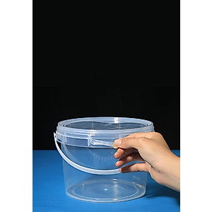 Lobergel 20 Pack 33oz Slime Containers with Lids and Handles, 1000ml Plastic Storage Bucket Container, Clear Slime Storage Case Storage Jars for DIY Candy, Bead, Art Crafts, Lotion,Small Tools