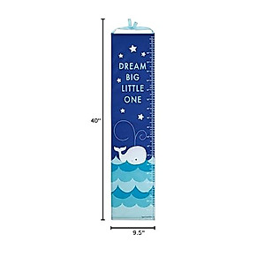 Whale on Ocean Blue Children's Canvas Growth Chart with Stickers