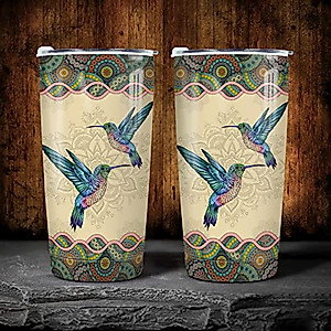 winorax Hummingbird Tumbler 20oz Stainless Steel Insulated Coffee Travel Mug Cup Tumblers with Lid Gift For Women Lady Girl Birthday Christmas Presents