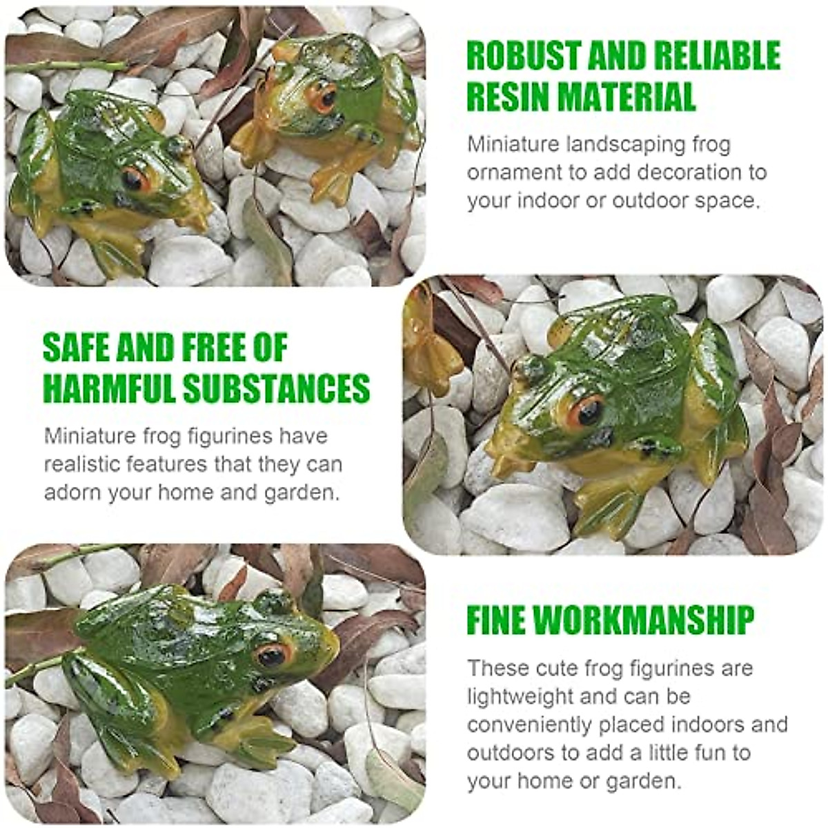 4 Pieces Miniature Frog Statue, Outdoor Garden Frog Figurines Decoration, Mini Cute Frog Figures for Patio Yard Micro Landscape Fairy Garden Ornaments