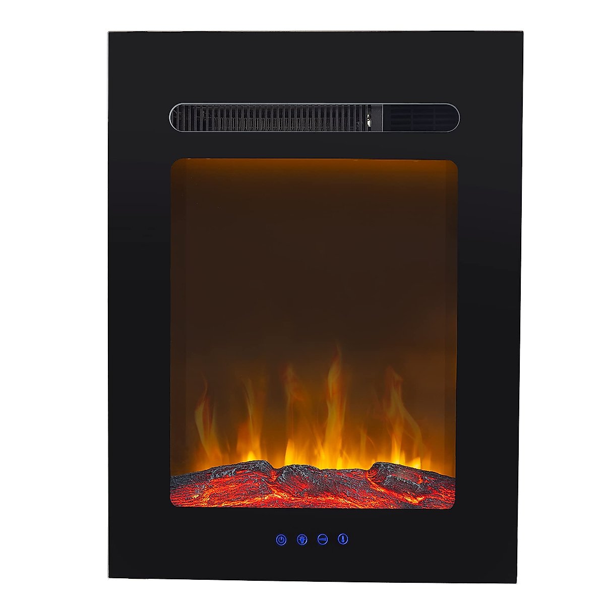 RecPro RV Fireplace 18" | Recessed Electric Fireplace | Glass with Log View | Includes Remote | Three Different Flame Color Options