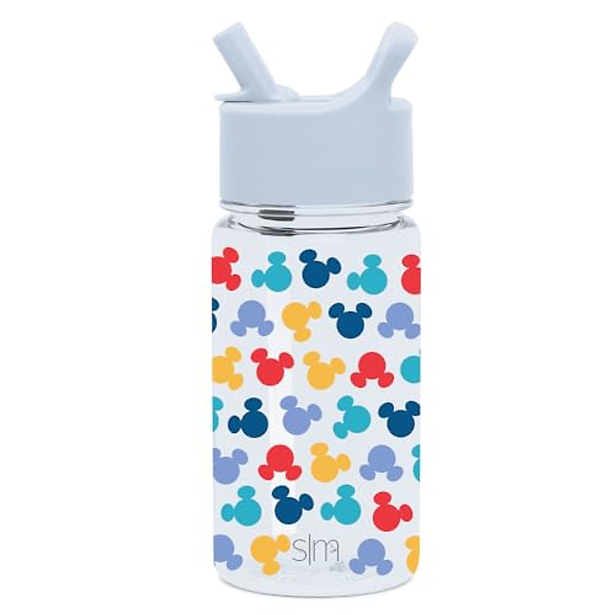 Simple Modern Disney Mickey Mouse Kids Water Bottle 2-Pack with Straw Lid | Reusable Insulated Stainless Steel & Plastic Cups for Girls and Boys, School | Summit Collection | Disney Mickey Mouse Mix