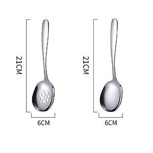 Stainless Steel Buffet Serving Spoon 8.2 inch Slotted Spoons Mirror Polished Large Tablespoons Kitchen Utensil, Dishwasher Safe(slotted spoon,silver)