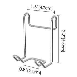 Linkidea Shower Caddy Shelf Hooks, Stainless Steel Hangers for Wall Mounted Shower Room Basket Attachment, Organize Loofah, Razor, Body Brush, Compatible with Gillette Fusion5 (Silver 4Pack)