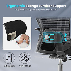 Farini Office Chair Ergonomic Desk Chair, High Back Office Chair with Wheels, Home Office Chair for Heavy People, Office Chair Adjustable Seat Depth, 3D Armrests and Adjustable Headrest, Black