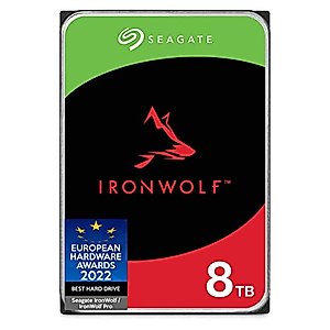 Seagate IronWolf 8TB NAS Internal Hard Drive HDD – 3.5 Inch SATA 6Gb/s 7200 RPM 256MB Cache for RAID Network Attached Storage – Frustration Free Packaging (ST8000VNZ04/N004)
