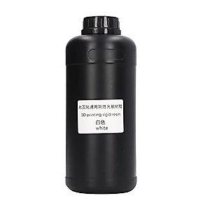 Curing Rigid Resin, 1000ml Stretch Resistant Low Shrinkage 3D Printer Resin Good Fluidity Easy to for Desktop Models(White)