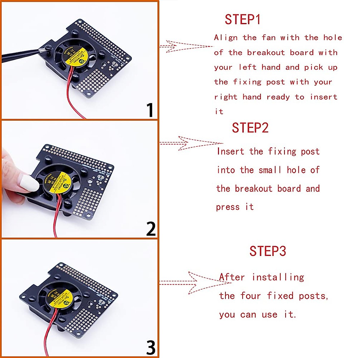 Treedix Compatible with Raspberry 4/4B Fan Hat Heatsink Kit GPIO Expansion Board with PWM Controllable Single Cooling Fan DC 5V
