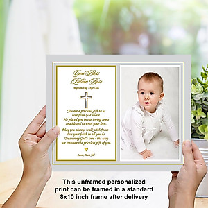 Poetry Gifts Baby Baptism Blessing for Boy or Girl, Personalized Gift with Name, Date and Photo, 8x10 Inch Custom Print