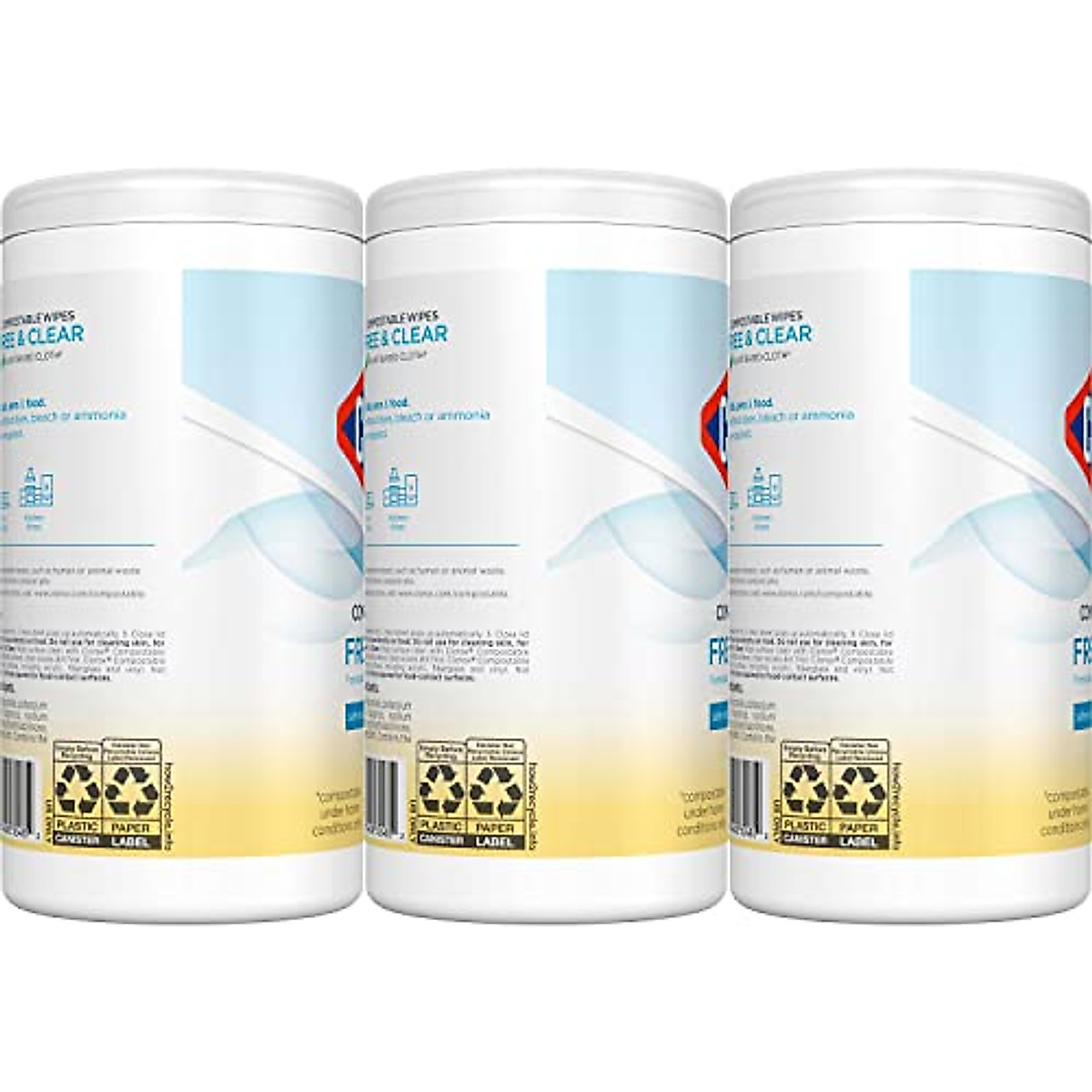 Clorox Compostable Cleaning Wipes - All Purpose Wipes - Household Essentials, Simply Lemon, 75 Count (Pack of 3)