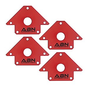 ABN Arrow Welding Magnet Fabrication Holder Set - 4pk 50lb Positioning Square Welding Table Magnet Clamps for 45, 90, 135 Degree Angles