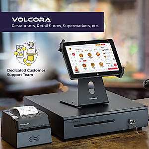 Cash Register Drawer for Point of Sale (POS) System, 5 Bill/7 Coin, 16" with Adjustable Coin Slots, 24V, RJ11/RJ12 Key-Lock, Media Slot, Black