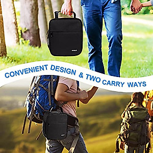 BOOEUDI Lunch box, Lunch Bag, lunch box for men, Reusable Portable Lunch Bag for Women, Durable Adults Tote Bag Lunchbox for Office, Work, Beach, Fishing, Picnic, Travel, Black