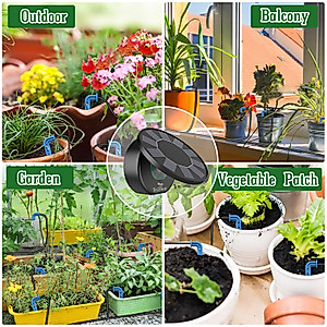 TRJZWA Solar Automatic Drip Irrigation System Kit, DIY Irrigation System for Garden Outdoor/Indoor Gardening System, Plant Watering System Drip Irrigation System, 9 Timing Modes with Anti-Siphon Set