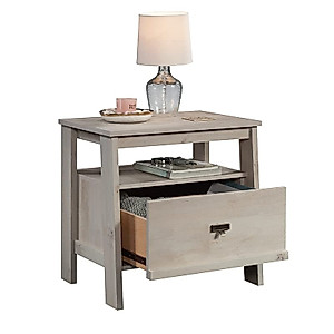 Sauder Trestle Engineered Wood Night Stand in Chalked Chestnut Finish
