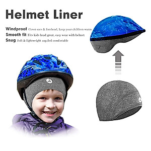 EMPIRELION Kids Thermal Helmet Liner Skull caps Lightweight Youth Sports Running Beanie Cover Ears Boy Girl