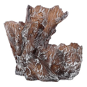 GANAZONO Flower Decor Driftwood Succulent Pot Driftwood Stump Log Planter Succulent Pot Resin Plant Pot Multilayer Planter Tree Root Flower Pot Holder Bonsai Pot Grey Garden Planter Desktop Decor