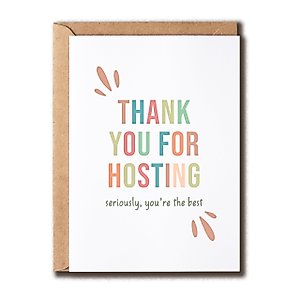 KPLDESIGNS Thank You For Hosting Greeting Card - Thanksgiving Card - Thank You Card - Hostess Greeting Card - Easter Card - Thanksgiving Host Card