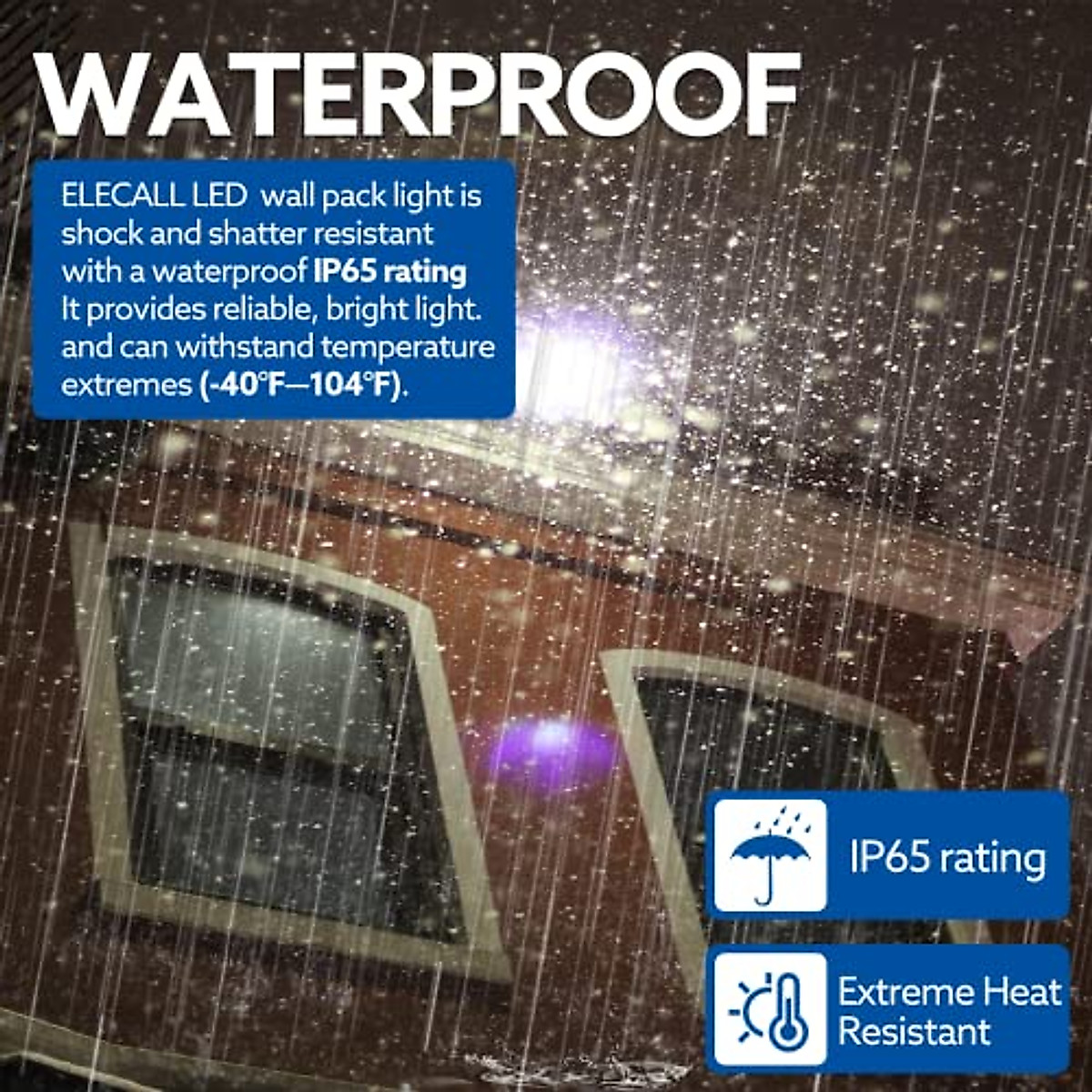 ELECALL LED Wall Pack Light 6600LM 50W 5000K Full Cut Off LED Security Outdoor Light Fixture,45°Adjustable,IP65 Waterproof,Led Wall Light for Garden House Driveway Patio Yard,150W HID Replacement,ETL