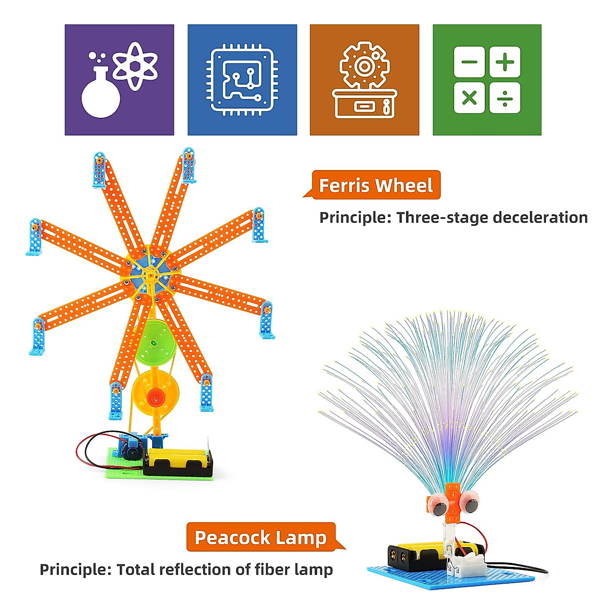 STEM Kit for Girls, Kids Crafts 8-12 Boys, Science Projects Activities Electronic Building Kits 6-8, 4-in-1 Craft Sets for Girl Engineering Toys, DIY Electronics Gifts Age 6 7 8 9 10 11 12 Year Old