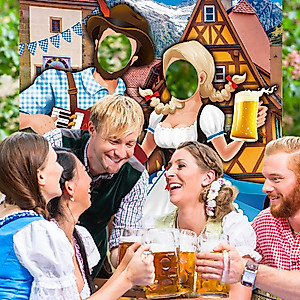 Tudomro Oktoberfest Couple Photo Door Banner Party Decorations 6 x 4 ft Oktoberfest Photo Prop Bavarian Backdrop Door Banner Backdrop Party Supplies for Oktoberfest Themed Party Decor German