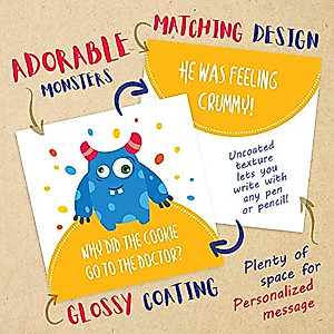 Party Profi Lunch Box Jokes for Kids - 60 Cute Inspirational and Motivational Thinking of You Notes Cards for Boys & Girls Lunchbox