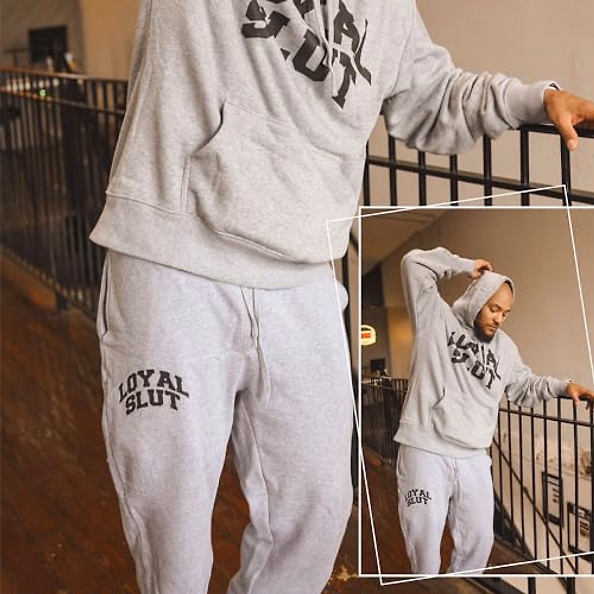 Slutty Vegan Loyal Slut Sweatpants, Lightweight Unisex Joggers with Pocket, Fleece Sweatpants High Waisted Joggers Pants, (US, Alpha, Large, Regular, Regular) Grey