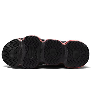 Pozvnn Mens Running Shoes Air Cushion Fashion Sneakers Casual Tennis Walking Athletic Trainers Zapatillas para Hombre Black/Red