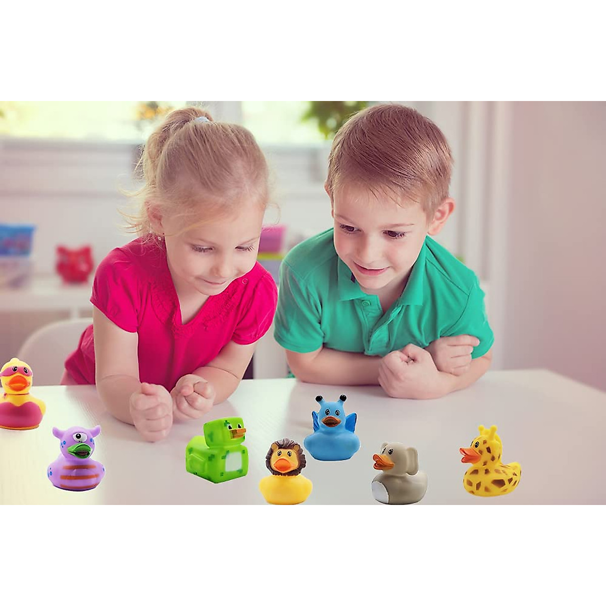 Chochkees Assorted Rubber Ducks Toy Duckies for Kids and Toddlers, Bath Birthday Baby Showers Classroom, Summer Beach and Pool Activity, 2" Inches (100-Pack)