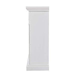 SEI Furniture Wansford Contemporary Electric Fireplace, White/Mirror