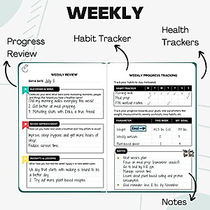 Life & Apples Wellness Planner - Food Journal and Fitness Diary with Daily Gratitude and Meal Planner for Healthy Living and Self-Care - Track Weight Loss Diet and Health Goals - Undated, White