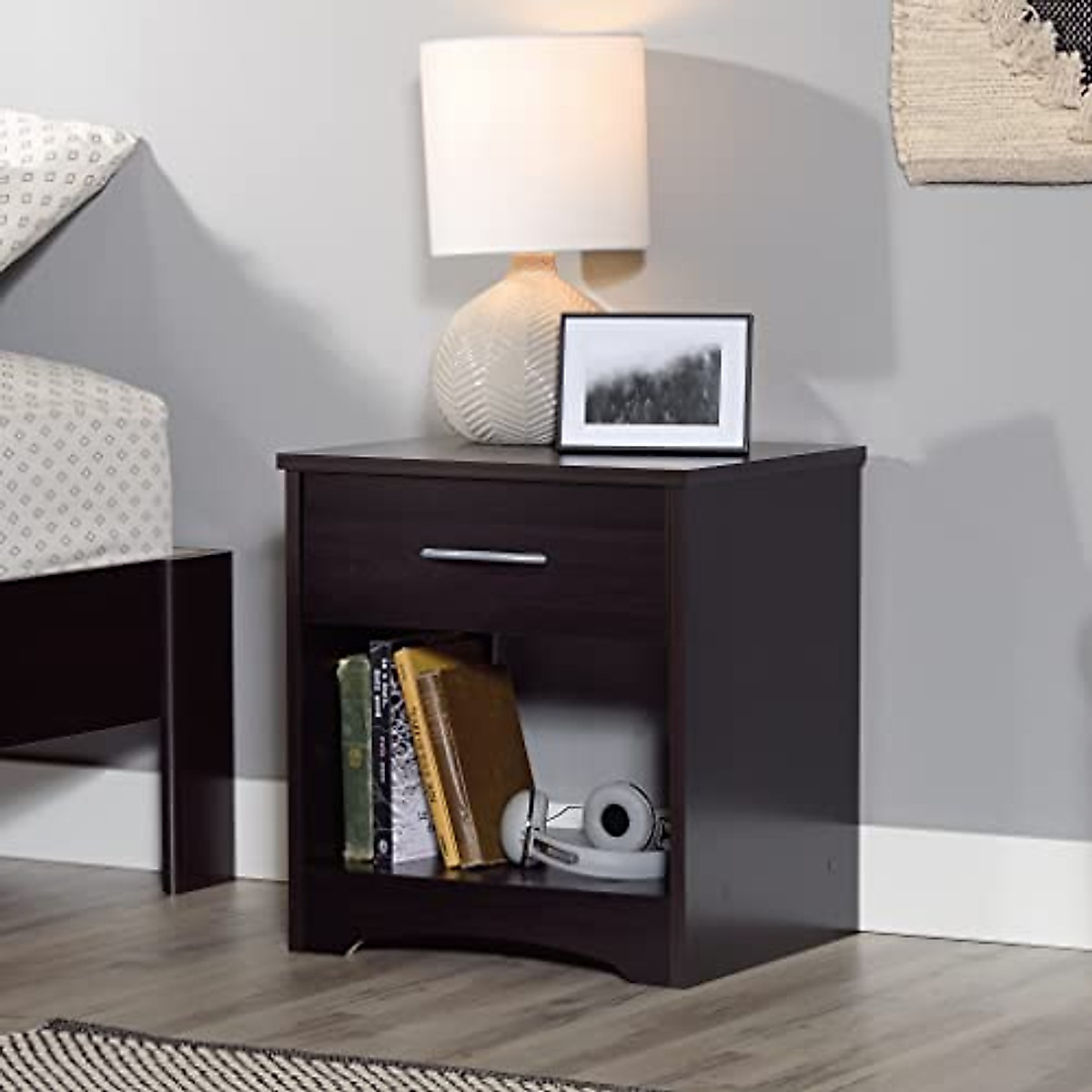 Sauder Beginnings Night Stand, Cinnamon Cherry finish