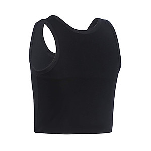 JARAZIN Women Transgender Tomboy FTM Pull On Closure Elastic Chest Binder Pullover Tank Top (Medium, Black)